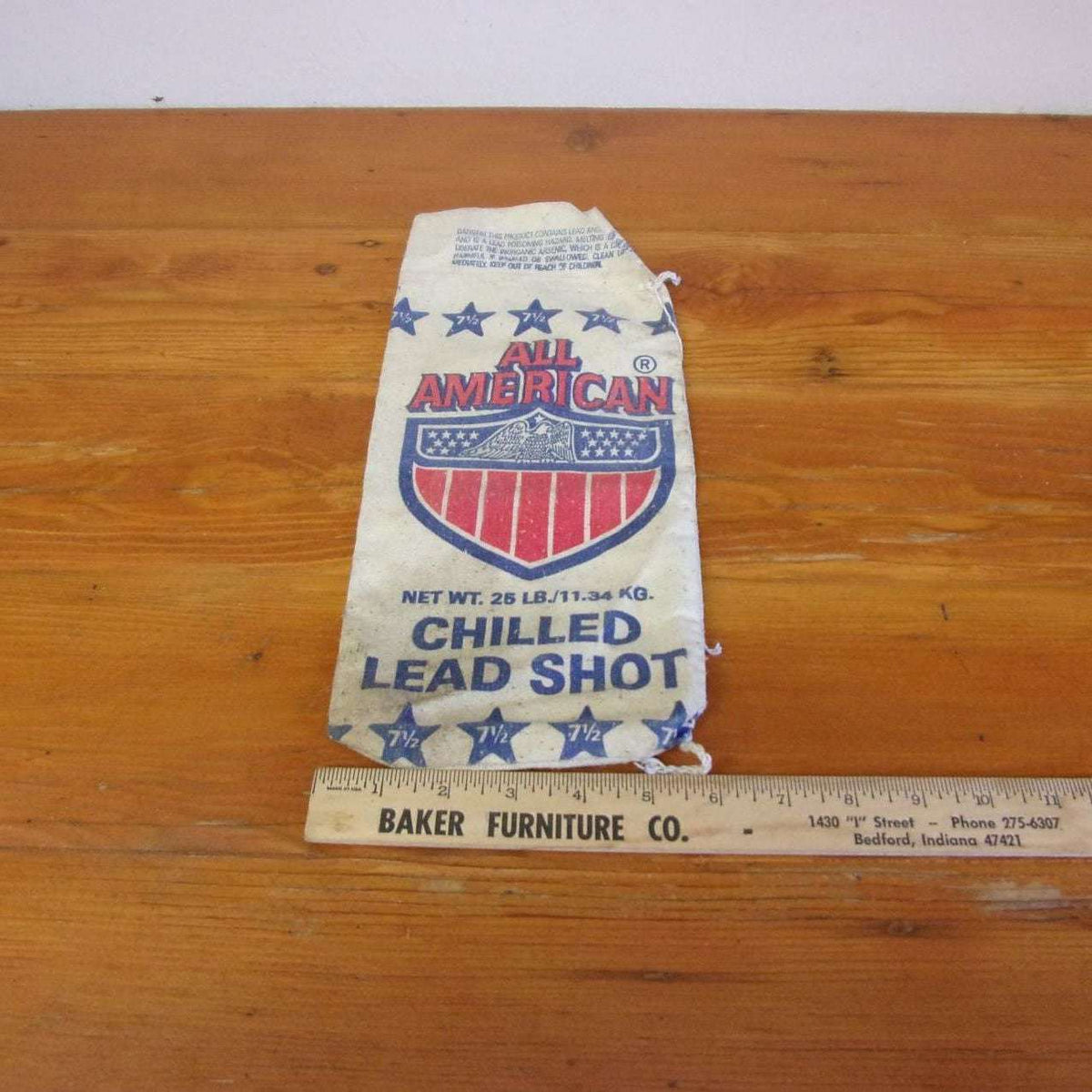 Vintage All American Shot Bag No. 7 1/2 25 LBS Chilled Lead Shot Canva ...