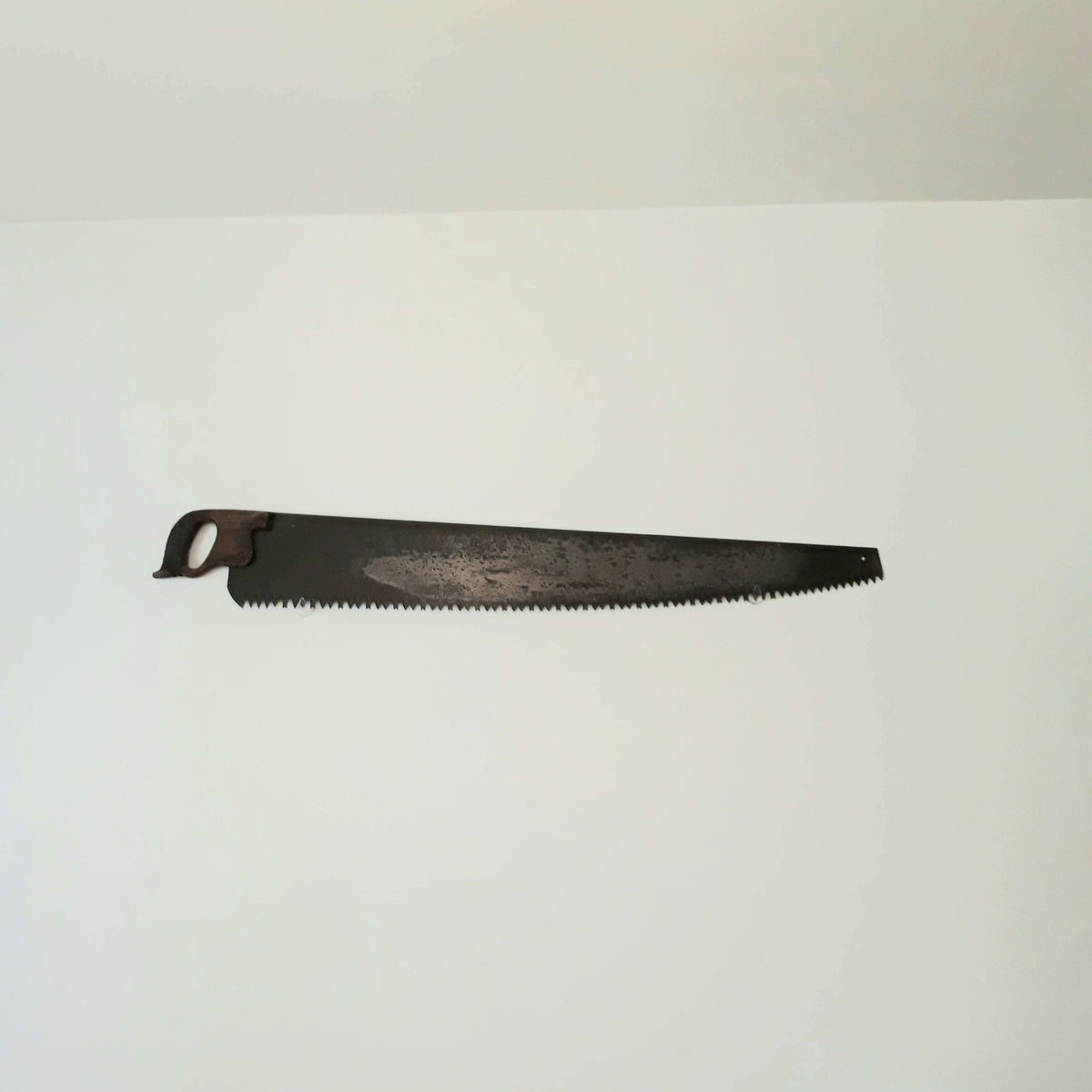 Vintage Warranted Superior Two Man Logging Saw with Leather Wrap Handl ...