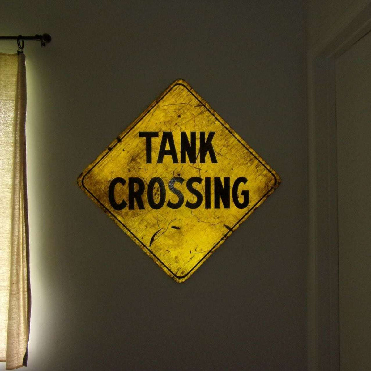 Vintage Tank Crossing Sign – Ma and Pa's Attic